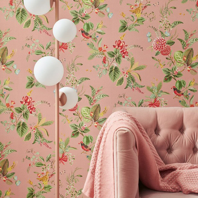 荷兰艾芬格进口田园风花鸟墙纸