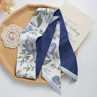 原创岸芷汀兰丝巾丝带