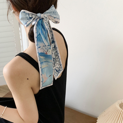 Date35th国风春日绑包丝巾女高级感百搭装饰领巾绑包丝带窄飘带