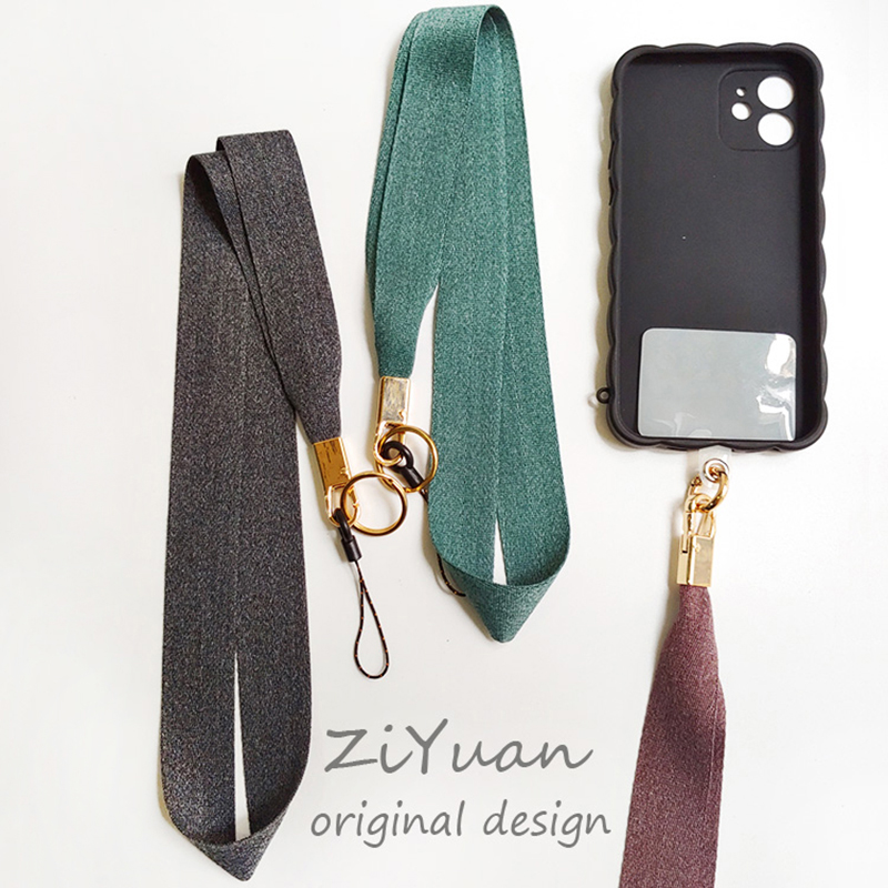新款淡色系纯棉可拆卸挂脖绳手机壳柔软舒适ins风手腕短挂绳女宽_虎窝淘