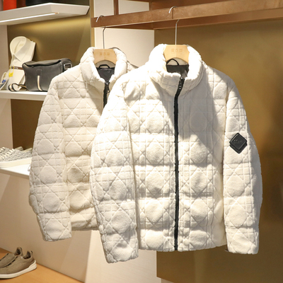 法式奢华2024秋冬季新款男摇粒绒羊毛混纺90白鸭绒羽绒服外套9694