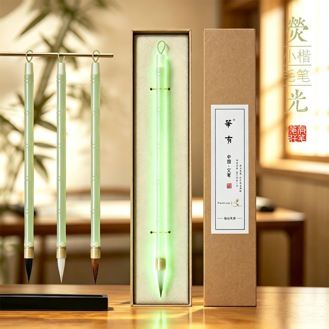 PenHave/笔有毛笔夜光杆礼盒套装兼狼羊紫毫书法练字绘画小楷2CM