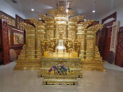 东阳木雕龙椅屏风宝座实物雕刻收藏级工艺