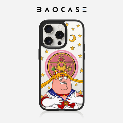 BAOCASE恶搞之家皮特Peter美少女战士兼容适用于苹果iPhone15/14/13/12/Pro/Max磁吸透明亚克力黑框手机保护