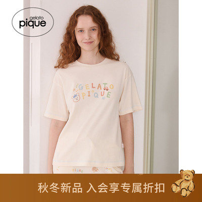 gelato pique26早秋新品女睡衣涂鸦小熊童趣短袖T恤PWCT264339
