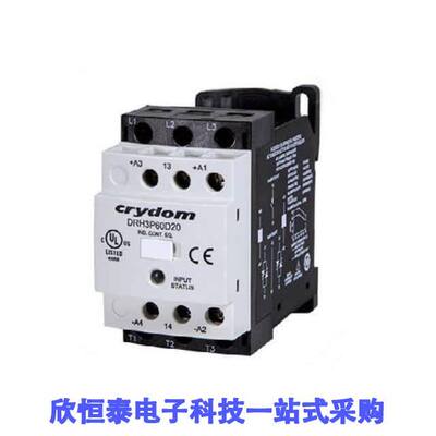 DRH3P60A20R继电器 《 SSR CONTACTOR 3PH DIN MNT 600VAC    》