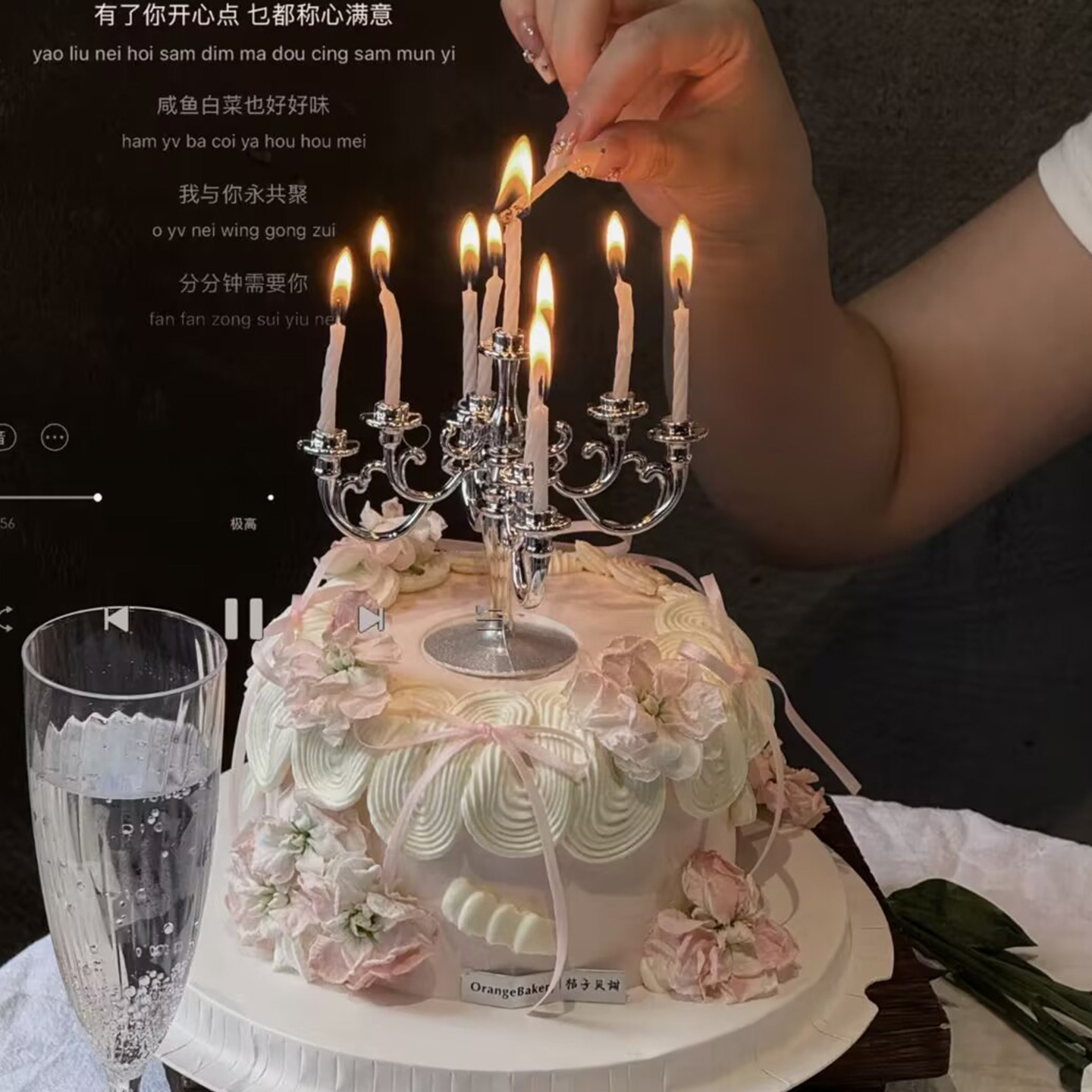 浪漫芭蕾舞风小烛台蛋糕装饰配件仙女细丝带蝴蝶结女神复古欧式