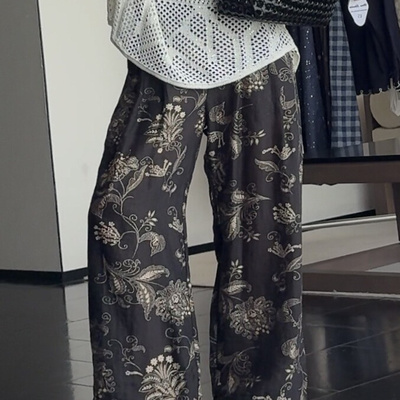 阔腿裤复古无品牌长裤