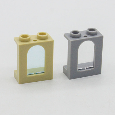 国产科技玻璃积木1x2x2圆窗框