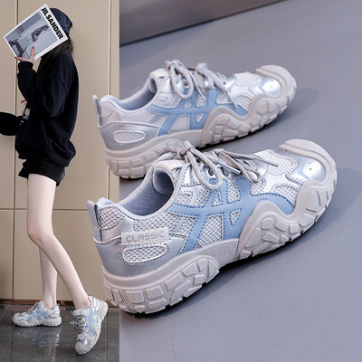 休闲运动鞋女2026春秋季新款厚底户外登山鞋百搭休闲板鞋女26801