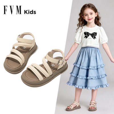 FVM女童鞋子儿童公主罗马凉鞋