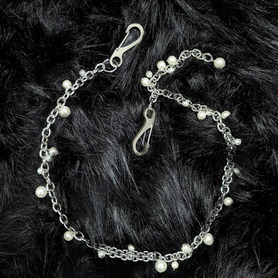 opfor纯手工珍珠牛仔裤裤链diy西裤百搭吊坠配饰ins风腰链挂饰链