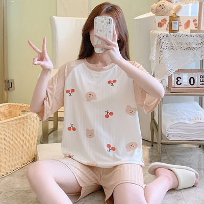 夏季孕妇睡衣套装怀孕期产前产后哺乳喂奶短袖薄款家居服两件套夏