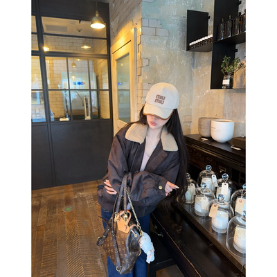 JAMAIS VU【少女老钱】一件过冬 超厚实双重温暖夹棉棉服麂皮外套