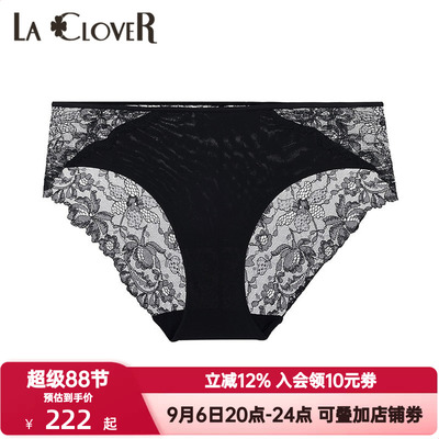 La Clover兰卡文雨夜巴黎内裤女士轻薄透气蕾丝性感三角裤CC22AE1