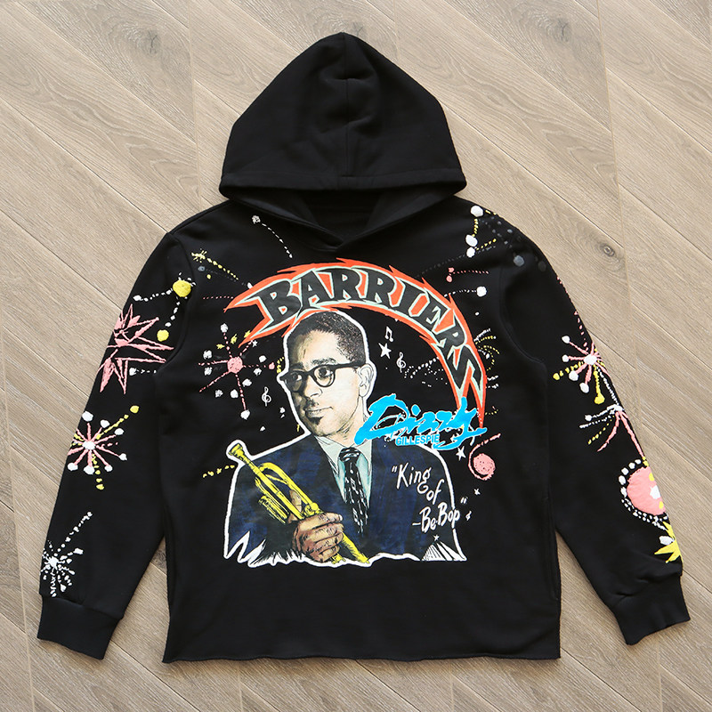 Barriers Dizzy Gillespie Hoodie 涂料双面印花男女帽衫卫衣