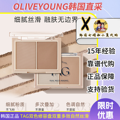 韩国Daiso大创TAG双色修容盘自然晕染百搭立体哑光修饰鼻影侧影