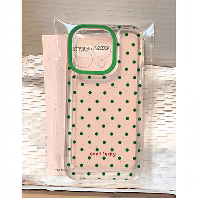 简约个性波点全包透明手机壳