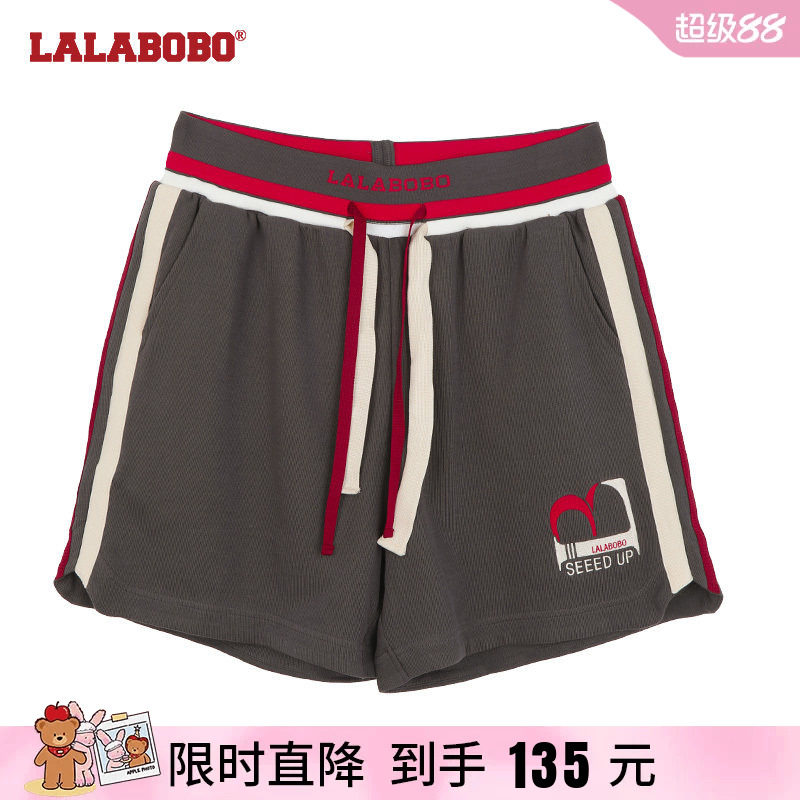 LALABOBO夏季新款美式休闲运动宽松抽绳短裤女LBCB-WXZD42