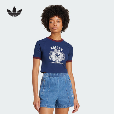 adidas阿迪达斯官方运动2025秋女短袖T恤 JW6033