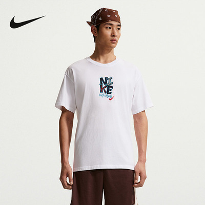 NIKE耐克男短袖夏季图案印花宽松透气篮球休闲运动T恤IM5043-100