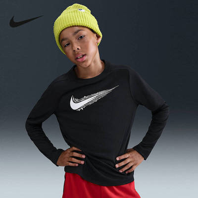 Nike耐克官方运动2025冬童长袖针织衫 HV0662-010