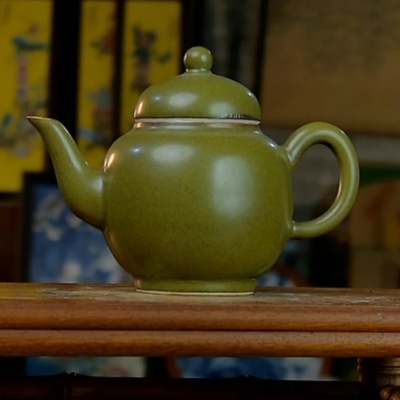 景德镇陶瓷原矿茶叶沫釉泡茶壶手工胎功夫茶具复古鳝鱼黄家居摆件