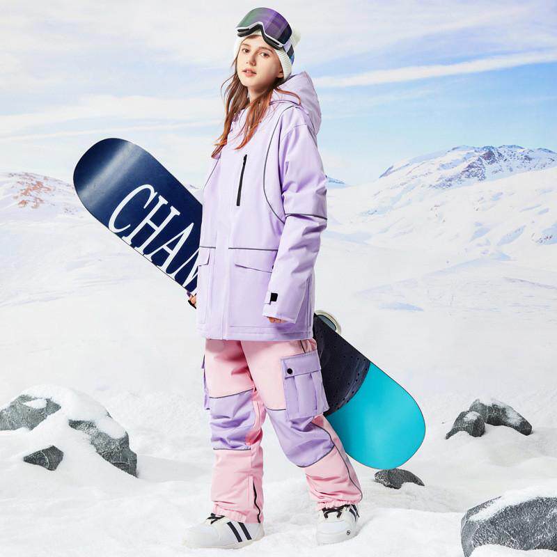 新款女滑雪服套装防风防水衣裤透气单板双板男冬滑雪保暖批发