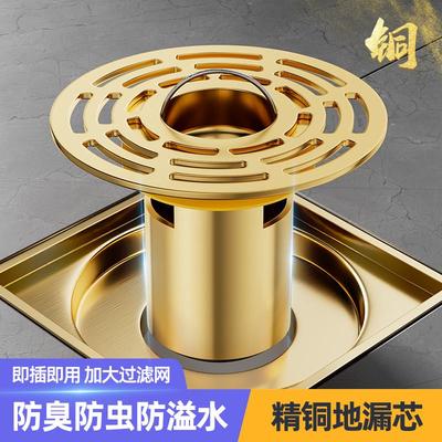 大滤网格铜水封防臭地漏芯卫生间防蚊虫神器盖排气溢水堵塞头毛发