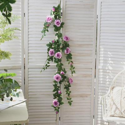 轻奢高级感玫瑰仿真花藤条藤蔓背景墙面门头管道装饰超自然ins风