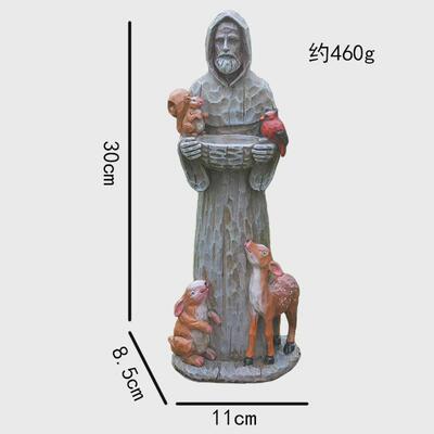 潮流新品Francis弗朗西斯雕像喂鸟器花园庭院装饰摆件树脂工艺品