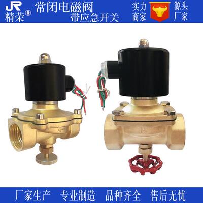 带手动应急开关电磁阀4分6分1寸AC220V塑封防水水下阀门