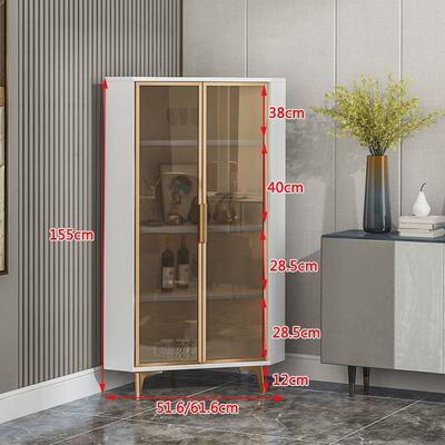 blz*轻奢转角柜墙角柜三角形置物架客厅沙发拐角柜酒柜收纳玻璃储