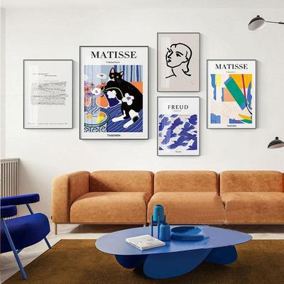 亨利马蒂斯Henri Matisse抽象线条猫咪马人物头像油画装饰画挂画