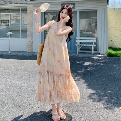 主推！2026年夏季新款！送飘带！V领印花连衣裙X310-P140K218