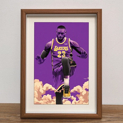 勒布朗詹姆斯篮球相框书桌摆台装饰画球星海报画框挂画送生日礼物