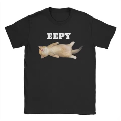 Eepy Cat Sleepy Cat Meme Awesome萌猫短袖T恤大学生TEE定制衣服