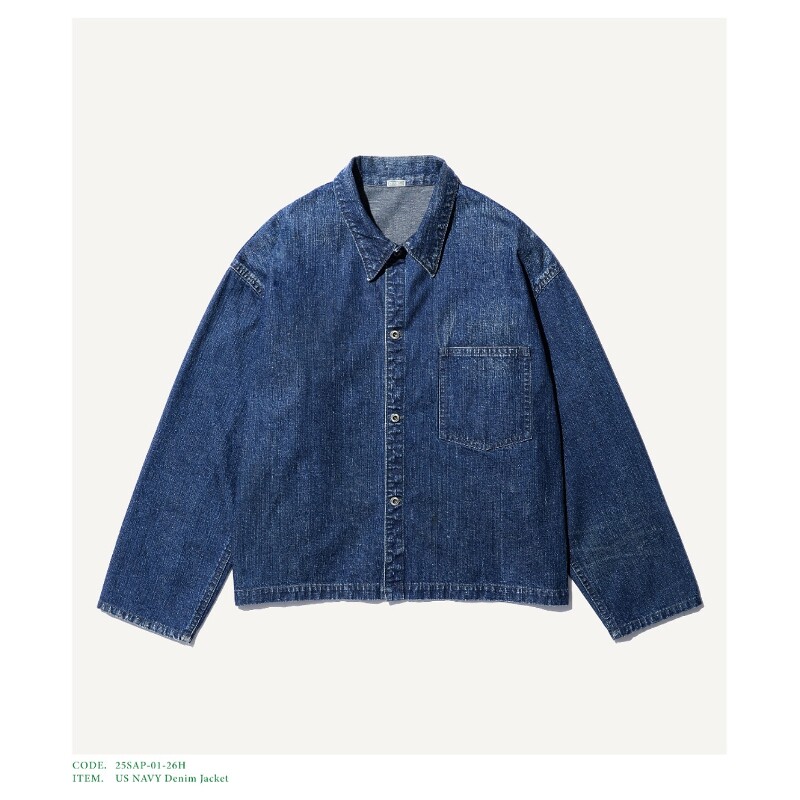 A.PRESSE US NAVY Denim Jacket 25SS 复古海军单宁单袋牛仔夹克