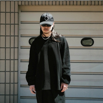 COOTIE宽松休闲华夫格长袖T恤