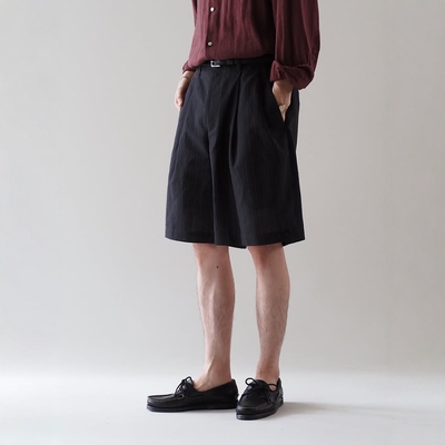 MAATEE&SONS强捻人造丝亚麻短裤