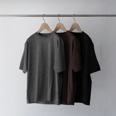 BATONER竹节棉捻合宽松短袖T恤