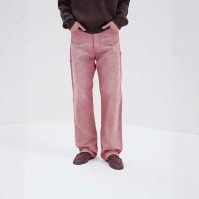 AURALEE件染猎鸭帆布画家工装裤