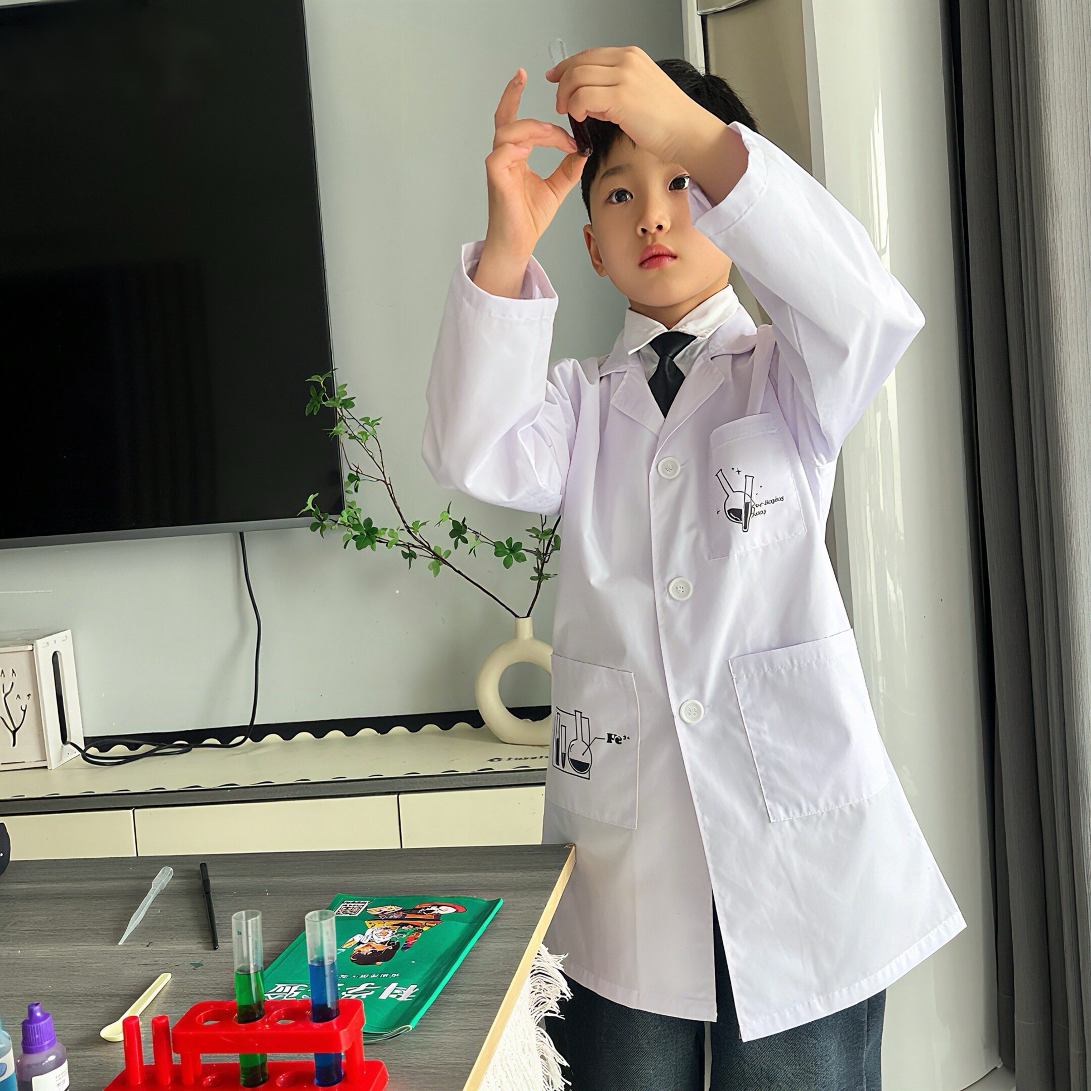 柴娜尼美儿童小化学家白大褂 科学家实验服装 少儿职业体验