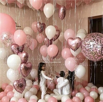 100Pcs Pink,White,Latex balloons Birthday Party Decorations