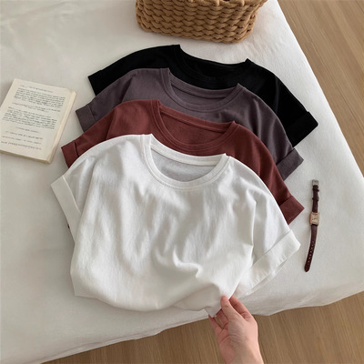 遮肉显瘦飞飞袖圆领T恤女夏季薄