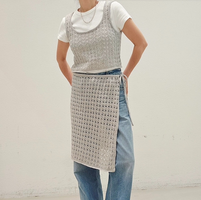 韩国正品代购春季新款针织马甲+叠穿气质时尚女半身裙套装两件套