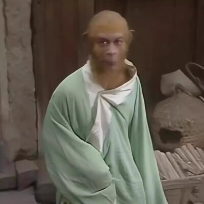 猴哥同款加棉家居孙悟空同款加厚保暖抽象搞怪绿色长衫睡衣情侣装