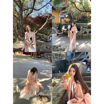 POET WONG【腮红大衣】气血感美人 新版小版骆丝羊毛双面质感大衣