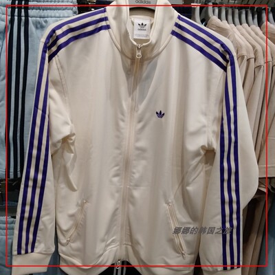 韩国代购Adidas阿迪达斯三叶草男女复古宽松运动夹克外套JD5269