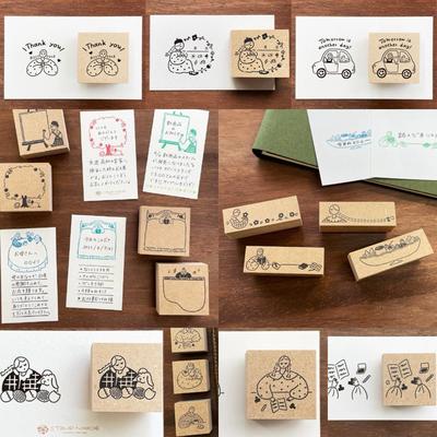 日本STAMP MARCHE木质日常百搭小女孩读书下午茶(a-101-150)